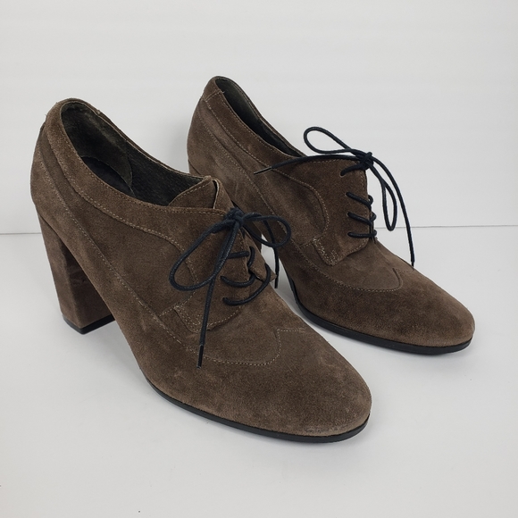 Anthropologie | Shoes | Paola Ferri By Alba Moda Tan Suede Leather ...